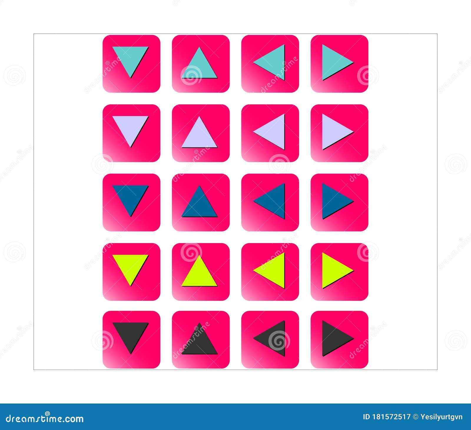 Colorful Up Down, Left Right Buttons for Web Sites or App Stock Vector ...