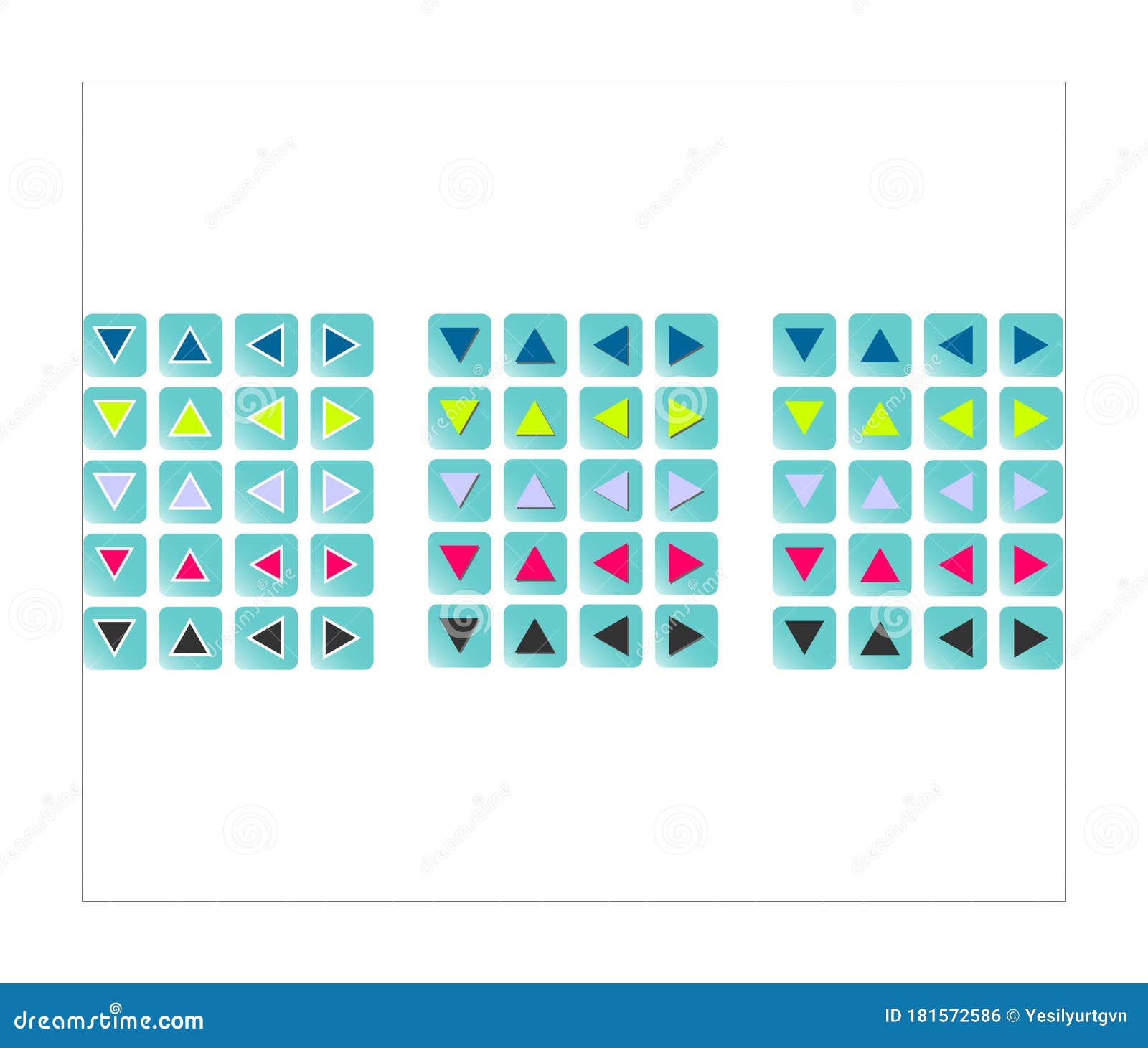 Colorful Up Down, Left Right Buttons for Web Sites or App Stock Vector ...