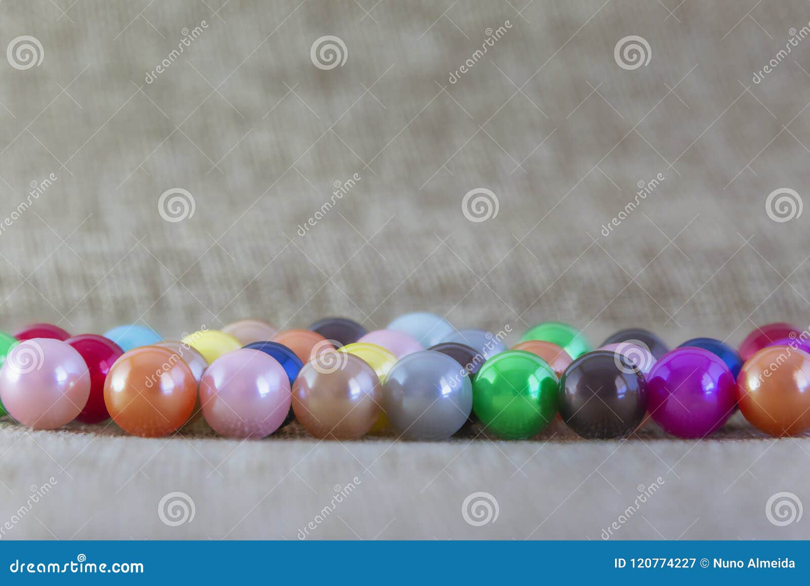 Different and Colored Spheres on Dark Fabric Stock Image - Image of ...