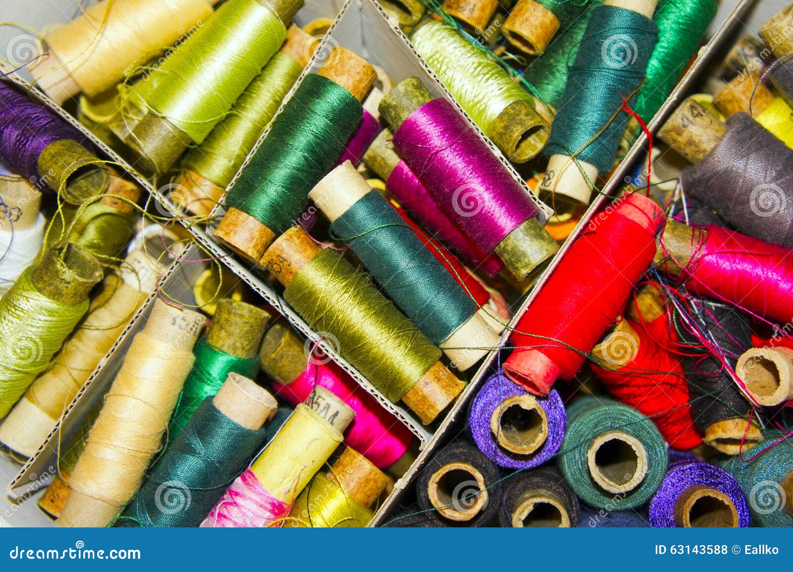 The Different Colored Spools of Thread Stock Photo - Image of fiber ...