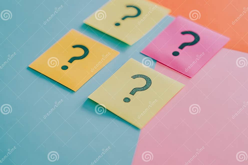 Different Colored Sticky Notes with Question Marks are Present Stock ...