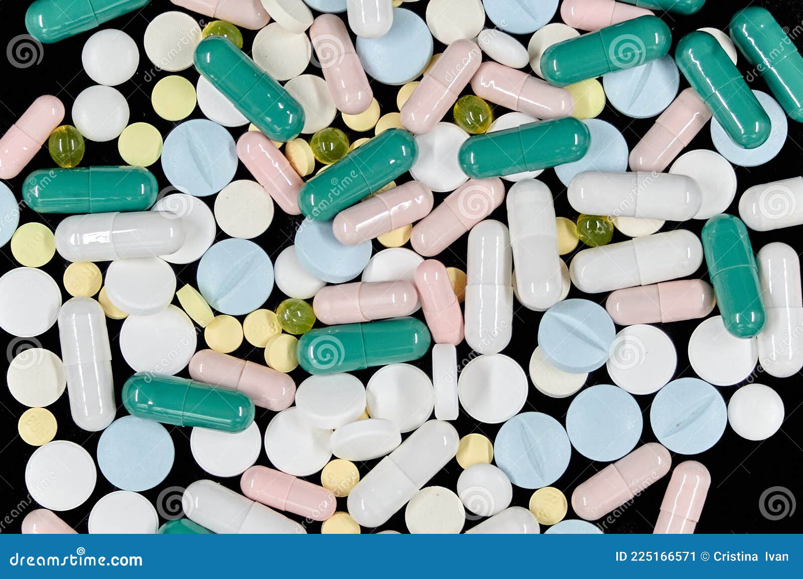 Different Colored Tablets and Medicines Stock Image - Image of ...