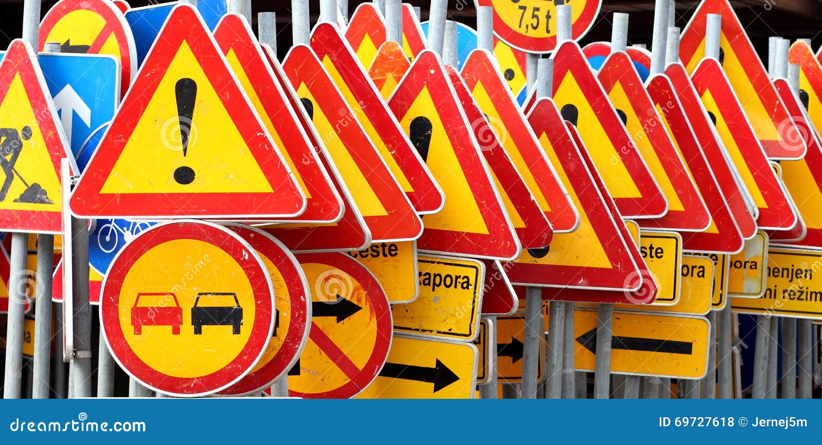 Different Colored Traffic Signs Stock Photo - Image of background ...
