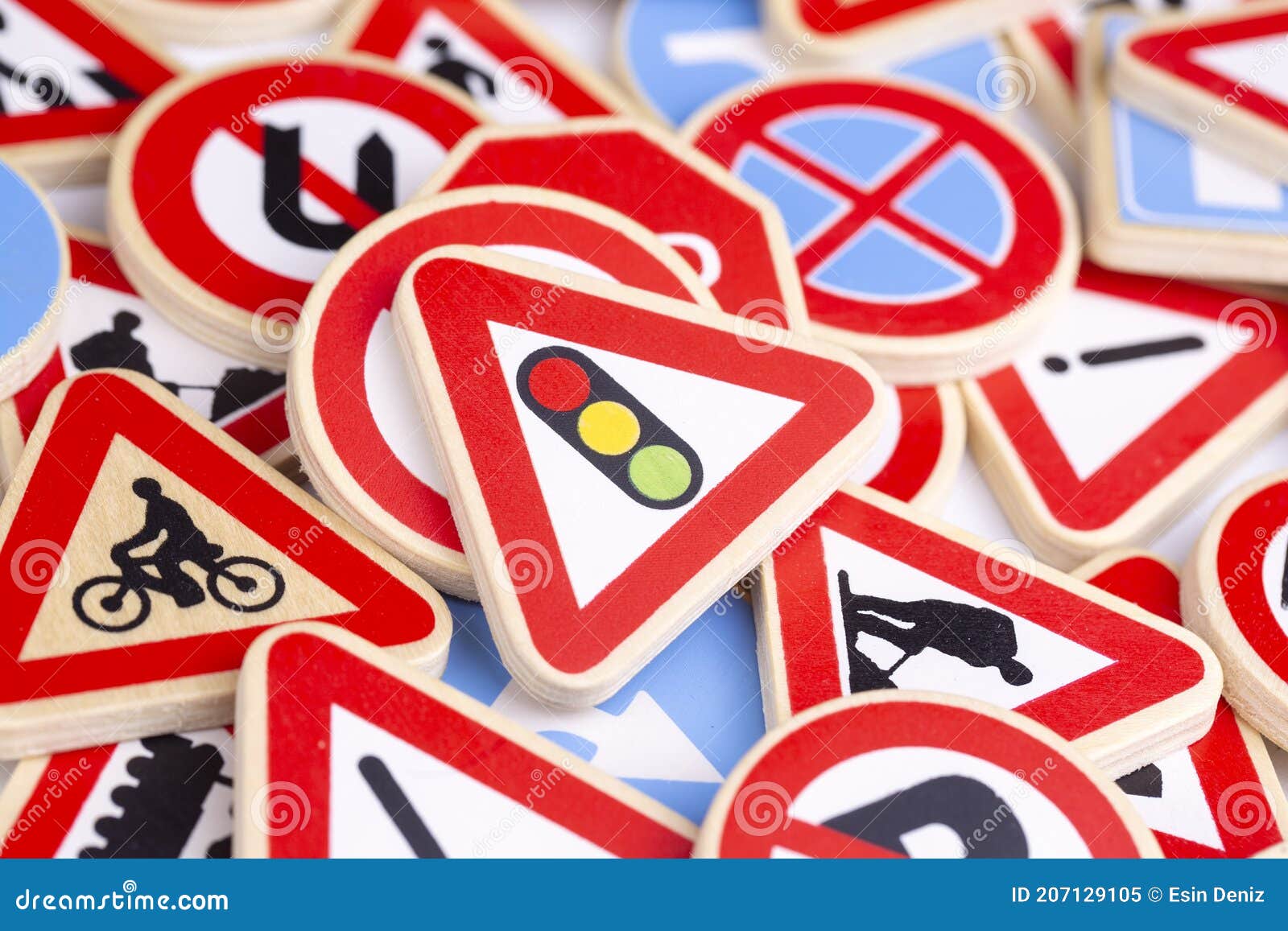 Different Colored Traffic Signs on the White Background Stock Image ...