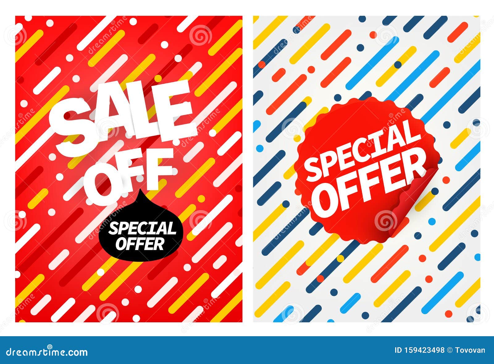 Different Colorful Advertising Banners Set Stock Vector - Illustration ...