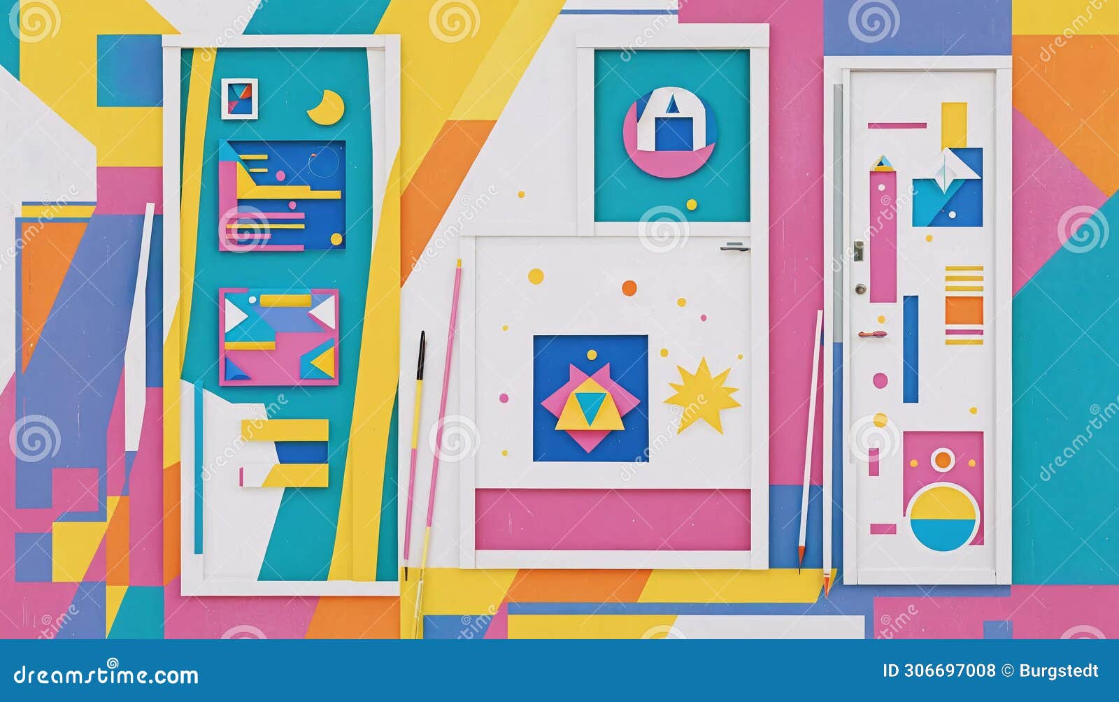 Different Colorful and Artistically with Shapes and Colors Designed ...