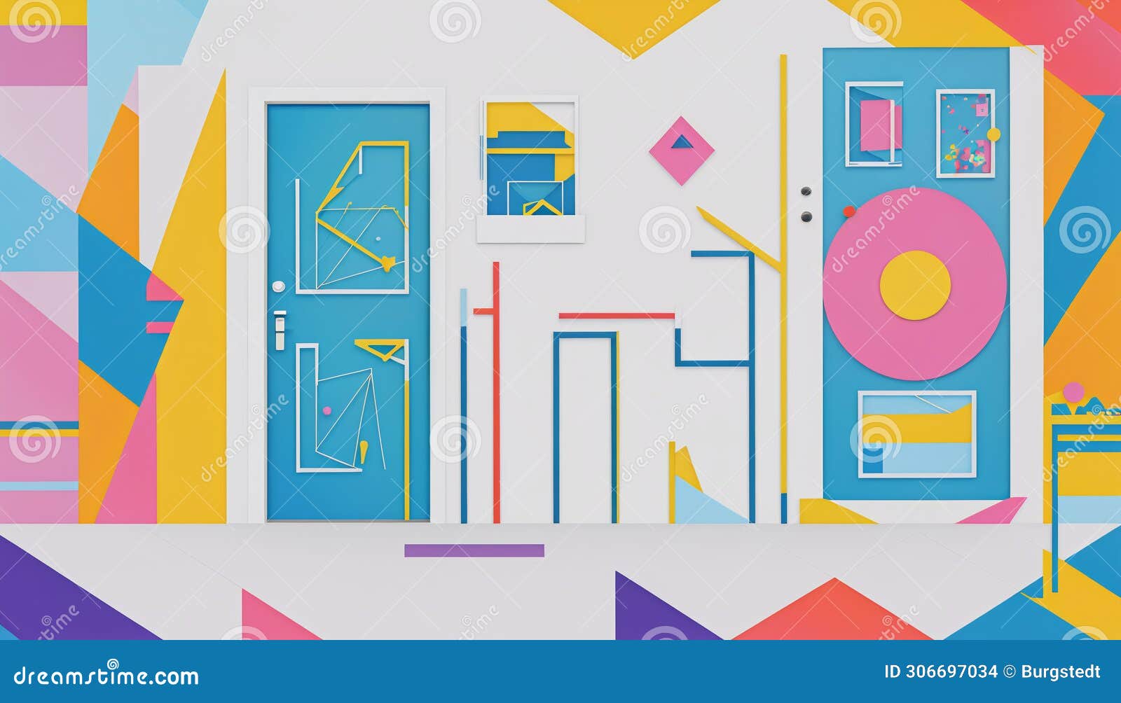 Different Colorful and Artistically with Shapes and Colors Designed ...