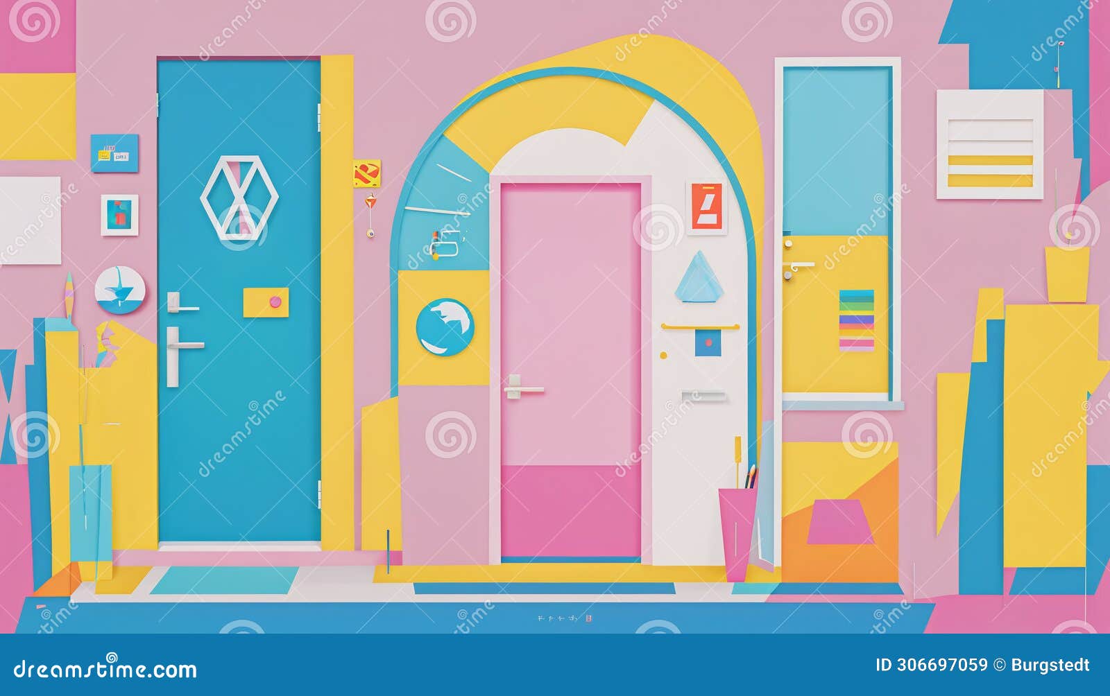 Different Colorful and Artistically with Shapes and Colors Designed ...