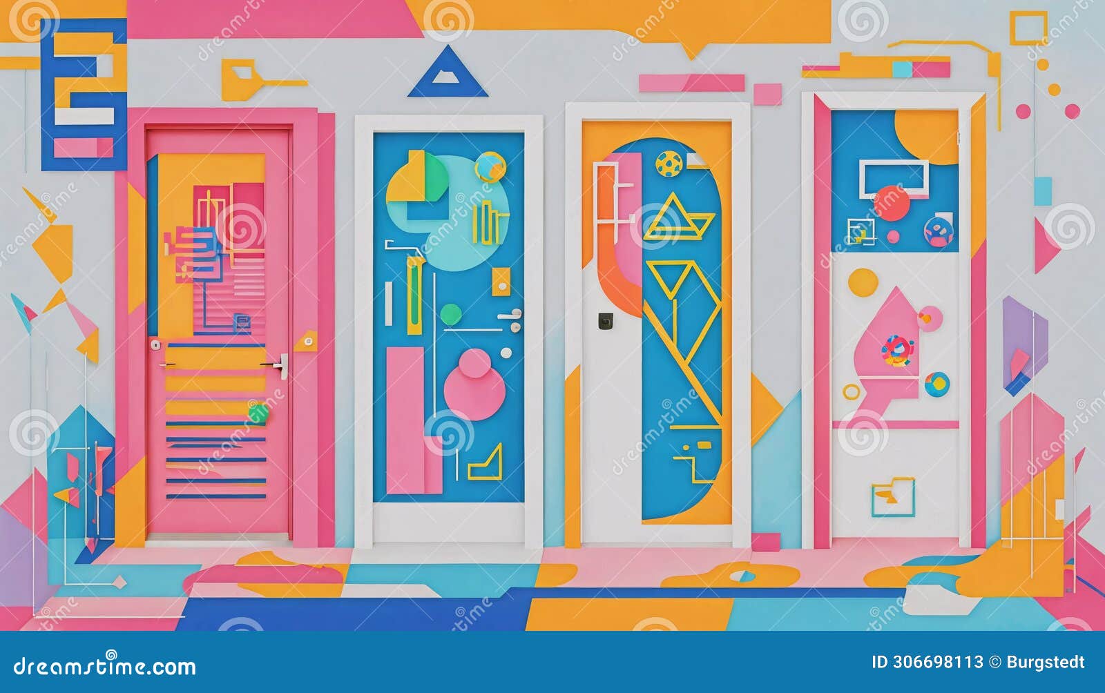 Different Colorful and Artistically with Shapes and Colors Designed ...