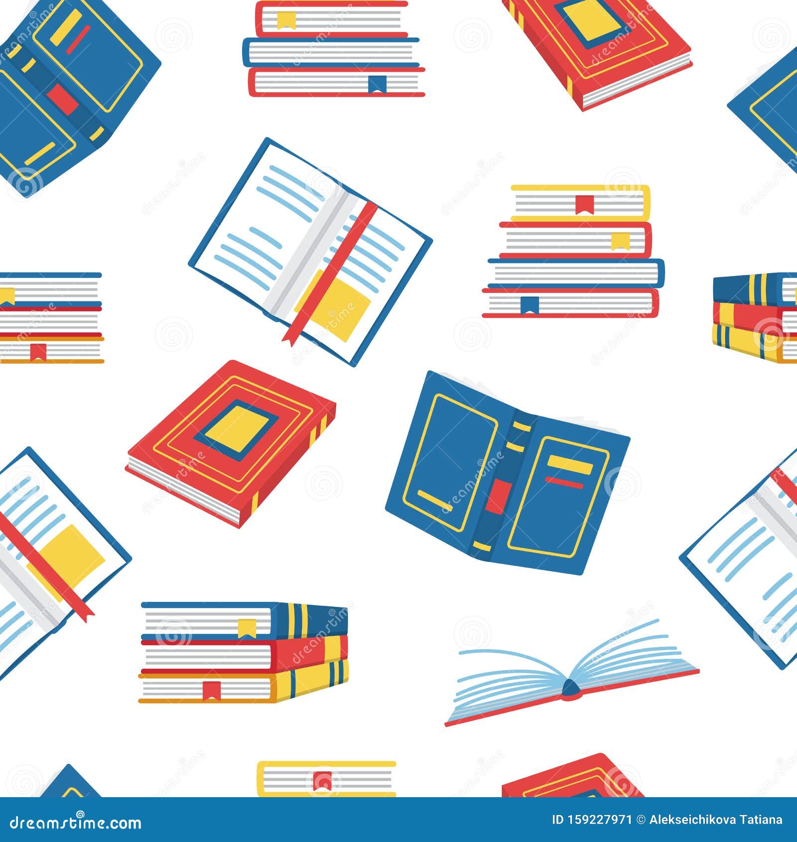 Different Colorful Books Seamless Pattern. Vector Stock Vector ...