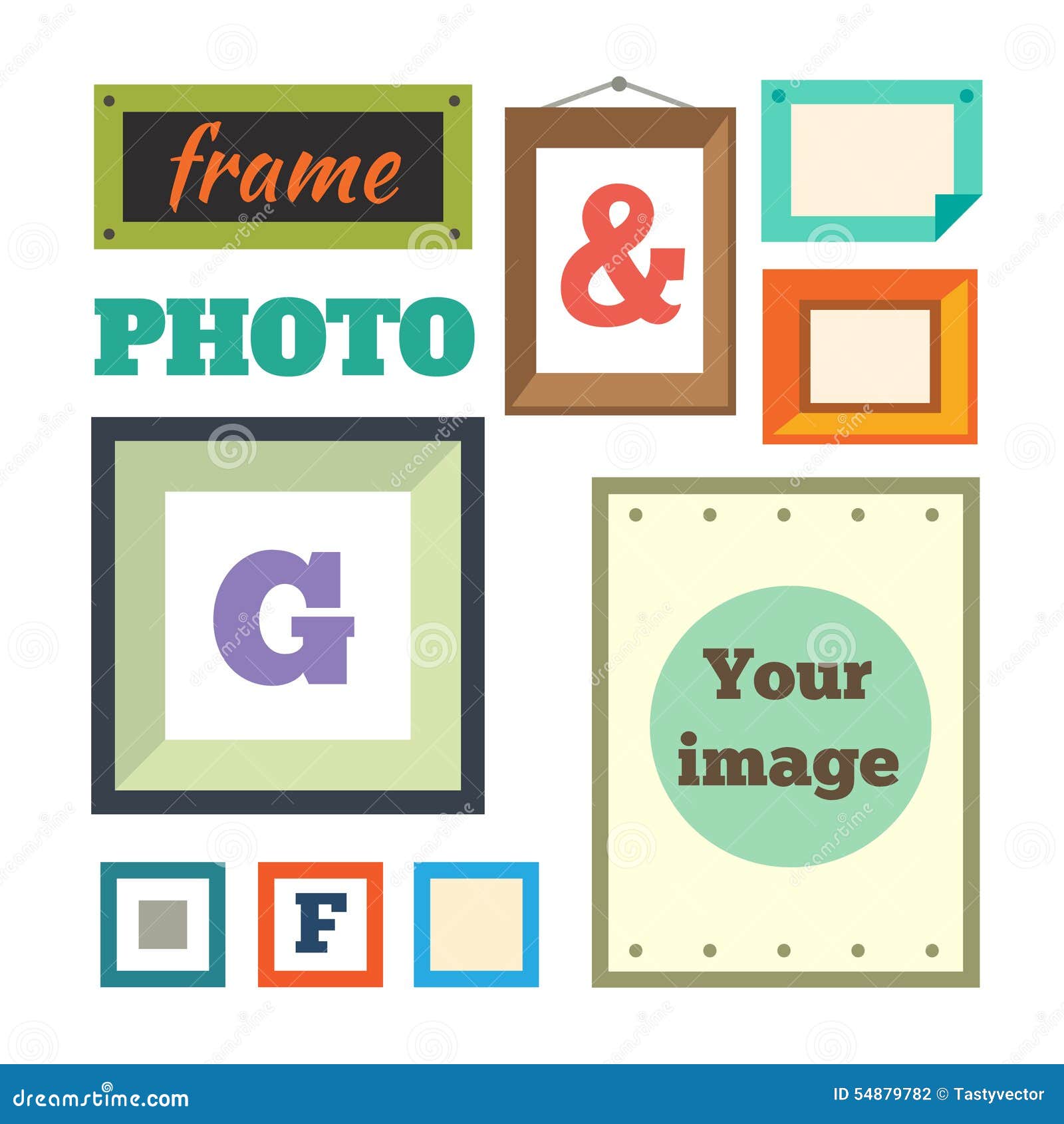 Different Colorful Photo Frames Stock Vector - Illustration of blue ...