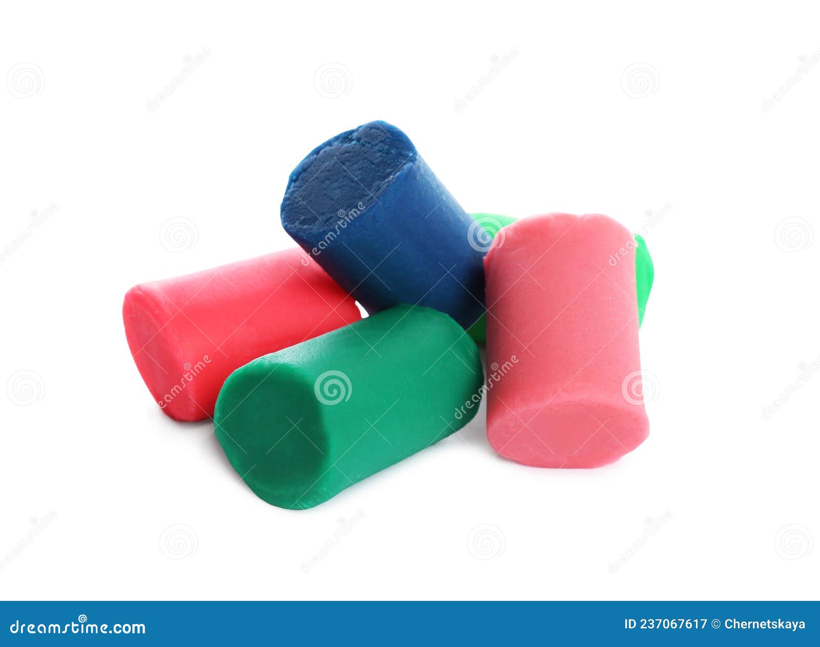 Different Colorful Play Dough on White Background Stock Image - Image ...