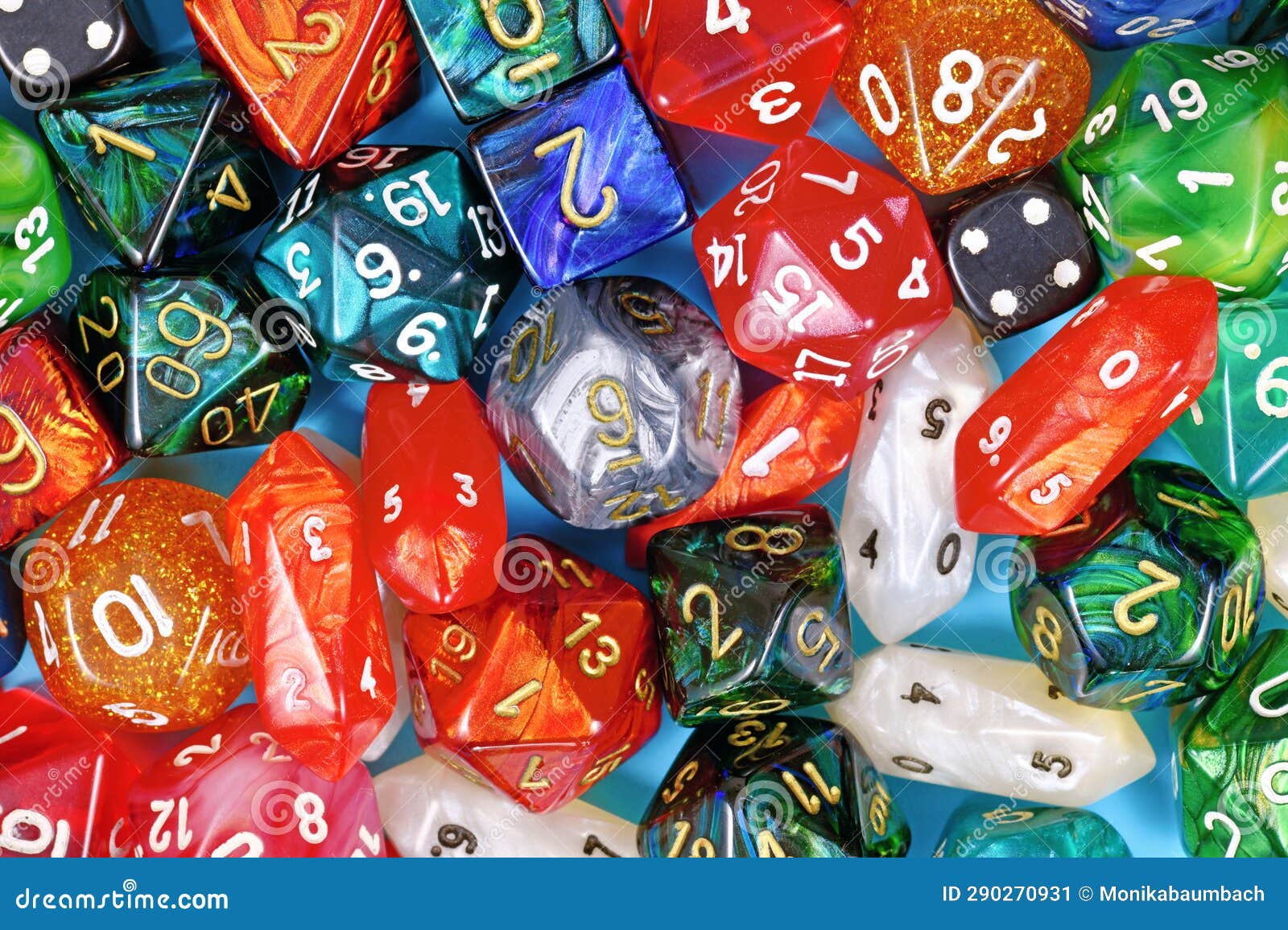 Different Colorful Roleplaying RPG Dice Stock Image - Image of nerd ...