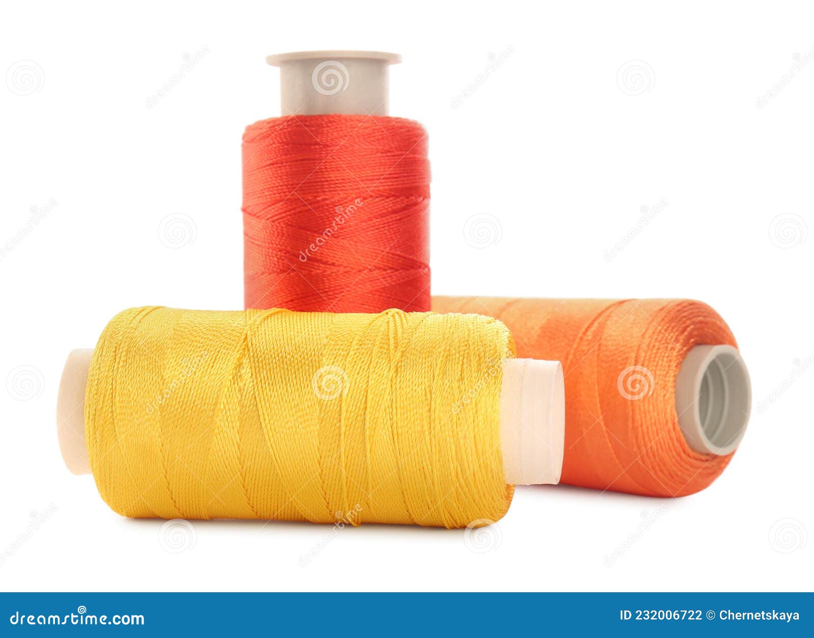 Different Colorful Sewing Threads on White Background Stock Photo ...