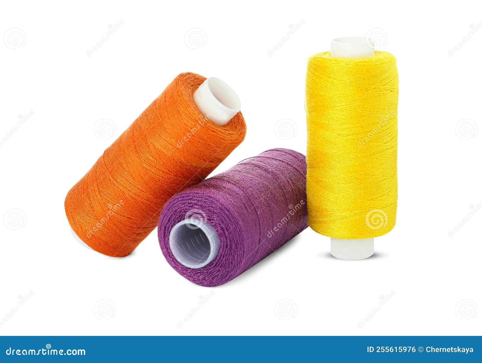 Different Colorful Sewing Threads on White Background Stock Photo ...