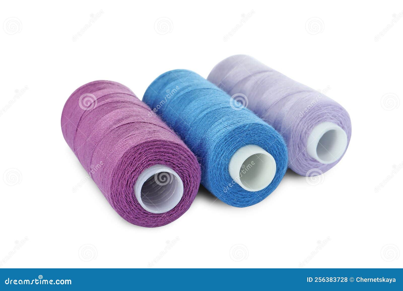 Different Colorful Sewing Threads on White Background Stock Photo ...
