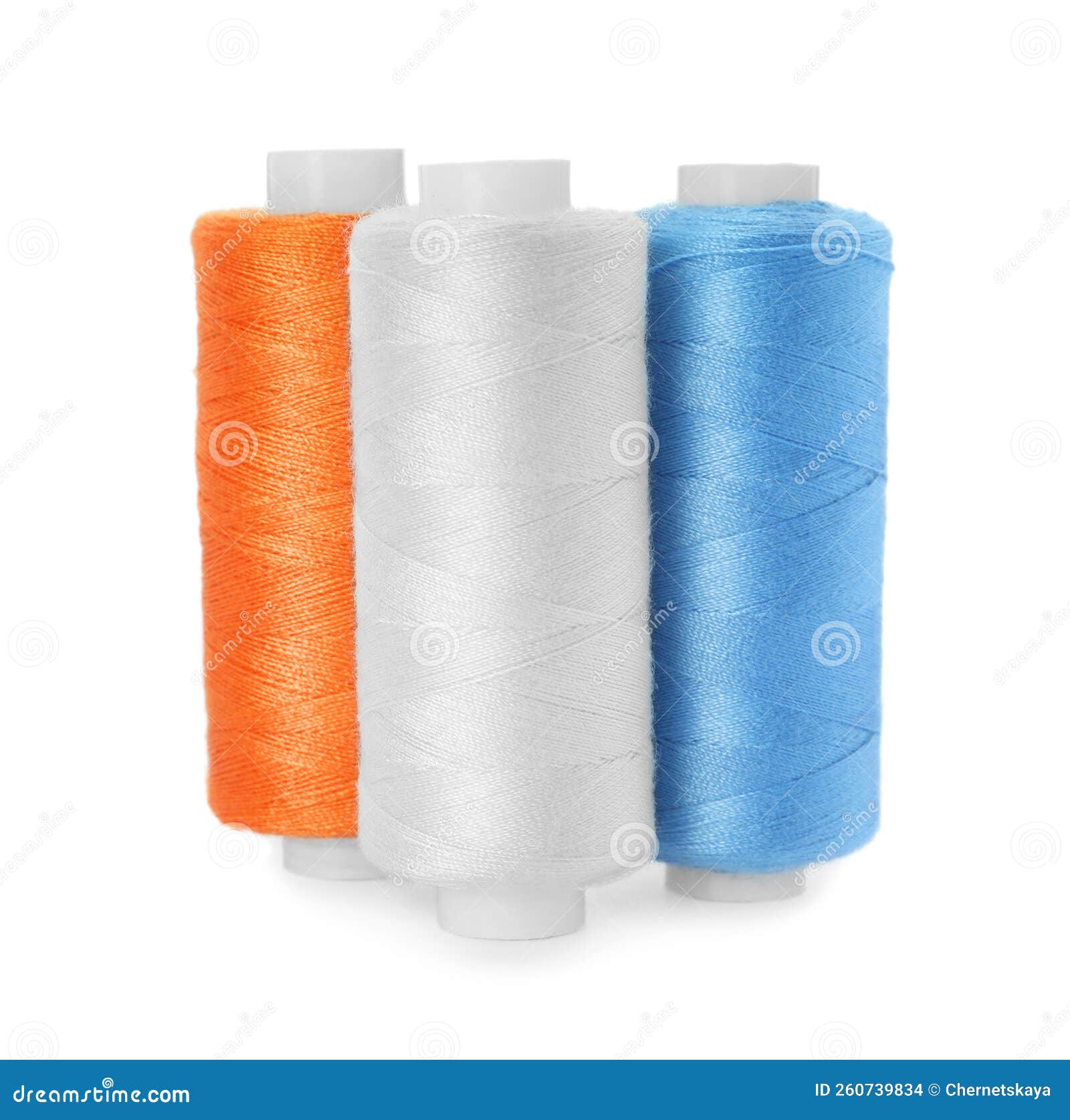 Different Colorful Sewing Threads on White Background Stock Photo ...