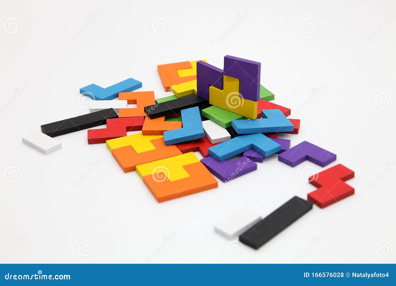 Tetris Toy Wooden Blocks Different Colorful Stock Photo - Image of ...