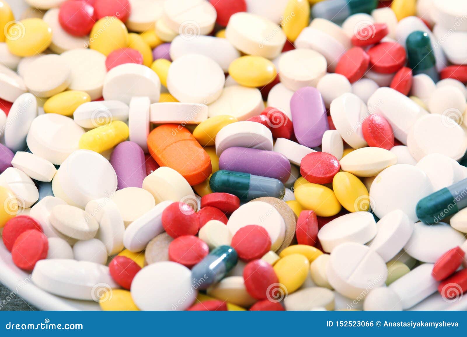 Different Colorful Tablets at White Background Stock Photo - Image of ...