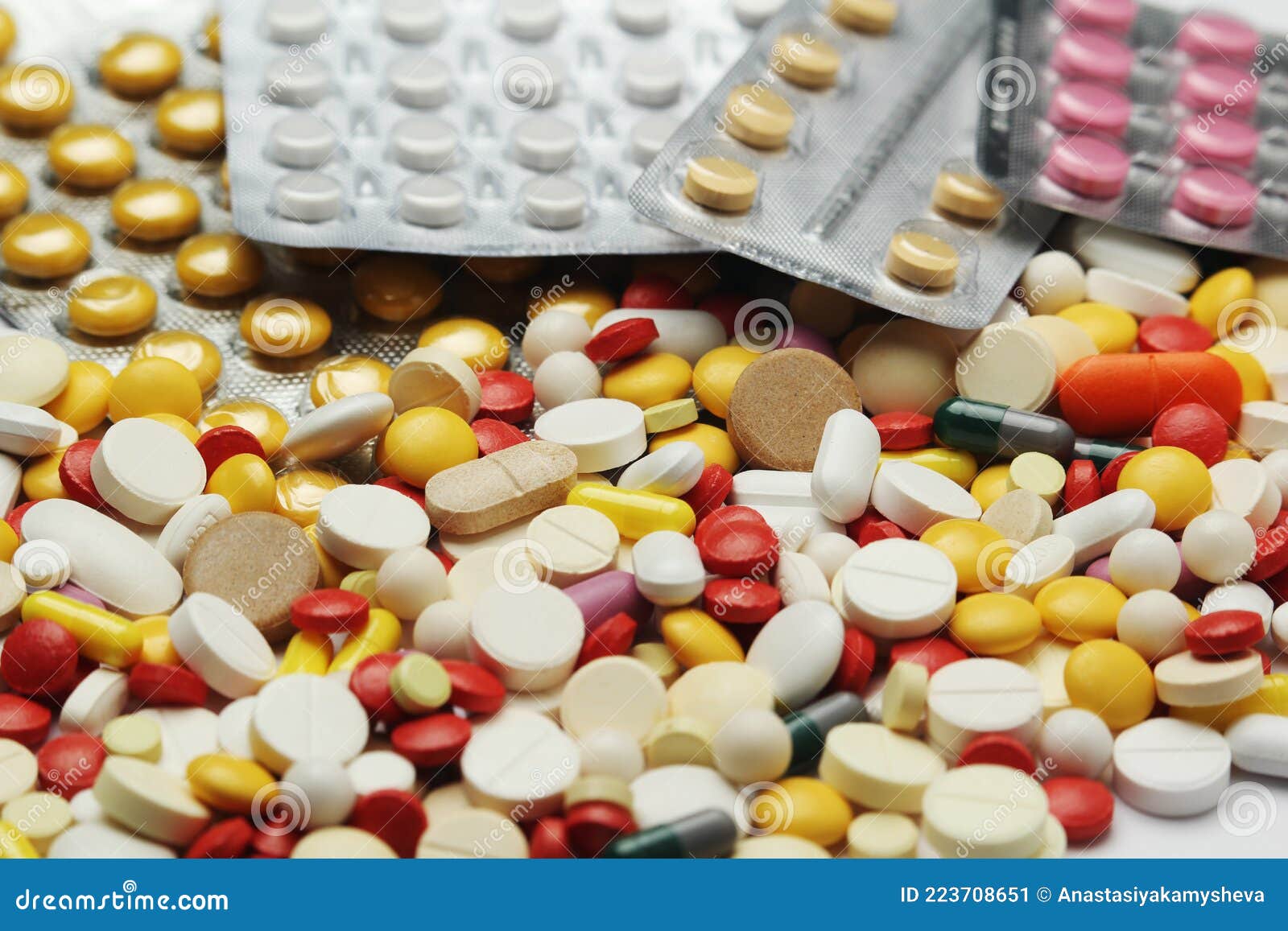 Different Colorful Tablets at White Background Stock Image - Image of ...