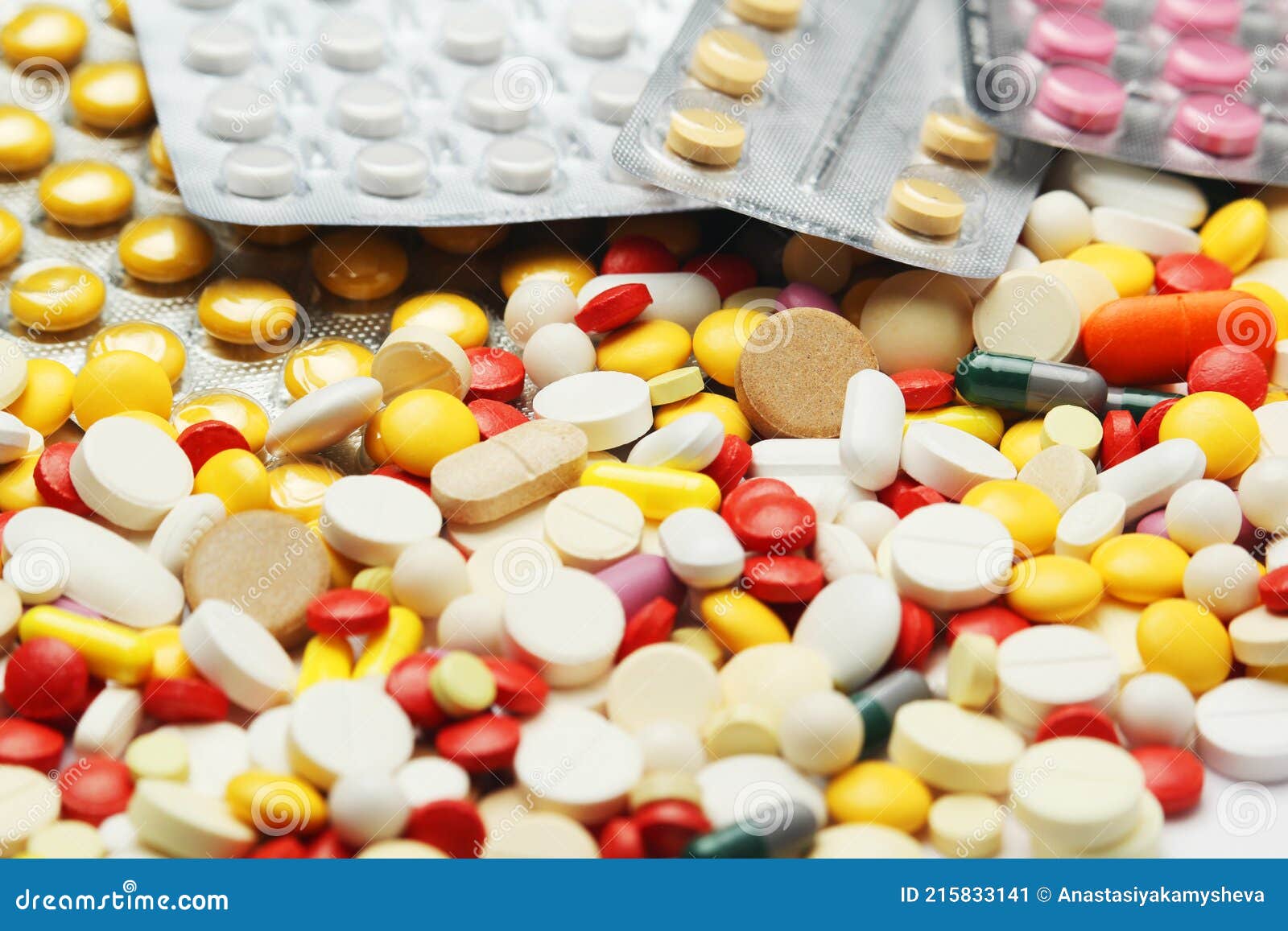 Different Colorful Tablets at White Background Stock Image - Image of ...