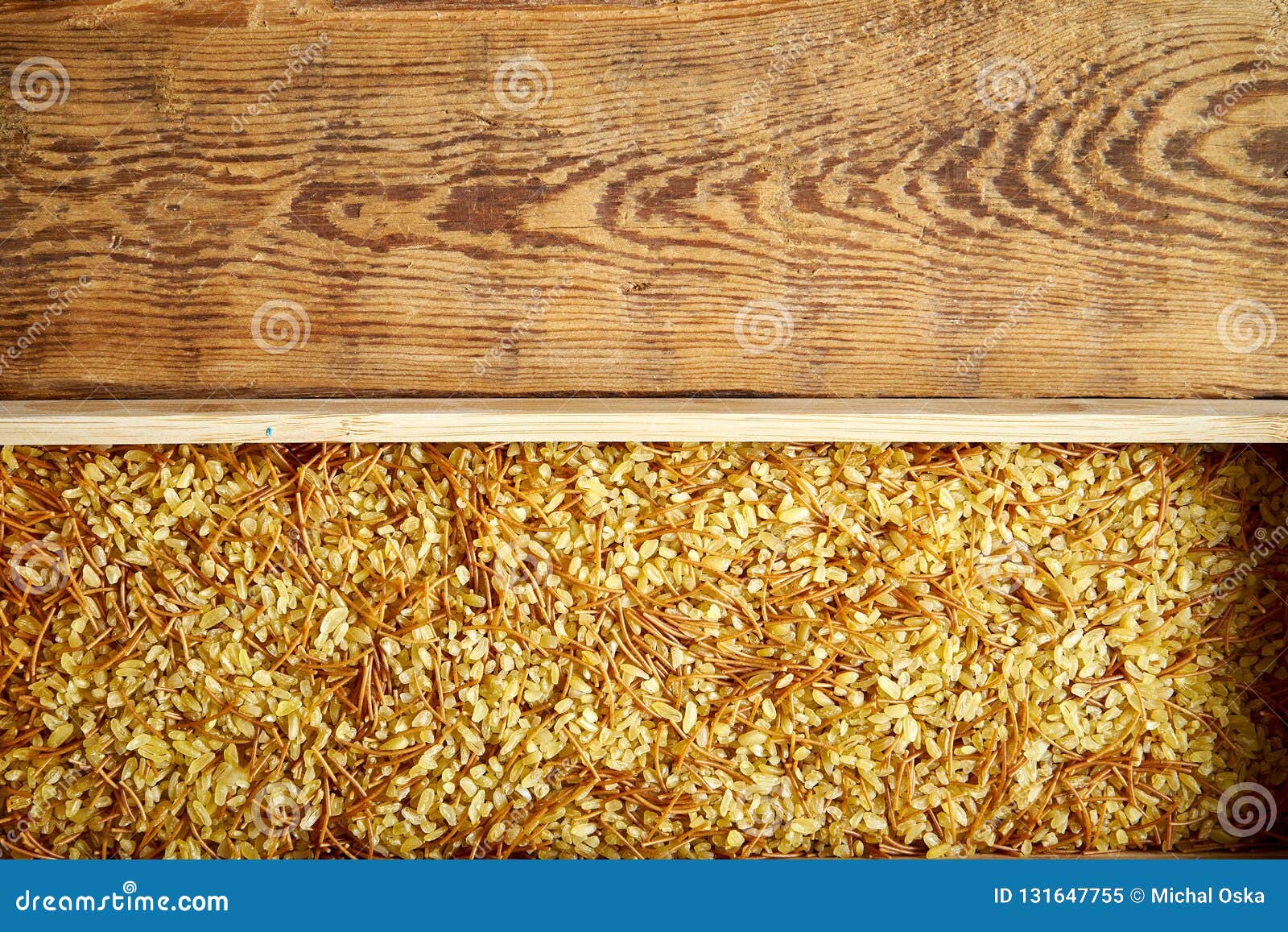 Different, Colorful Types of Groats in a Wooden Box Stock Image - Image ...