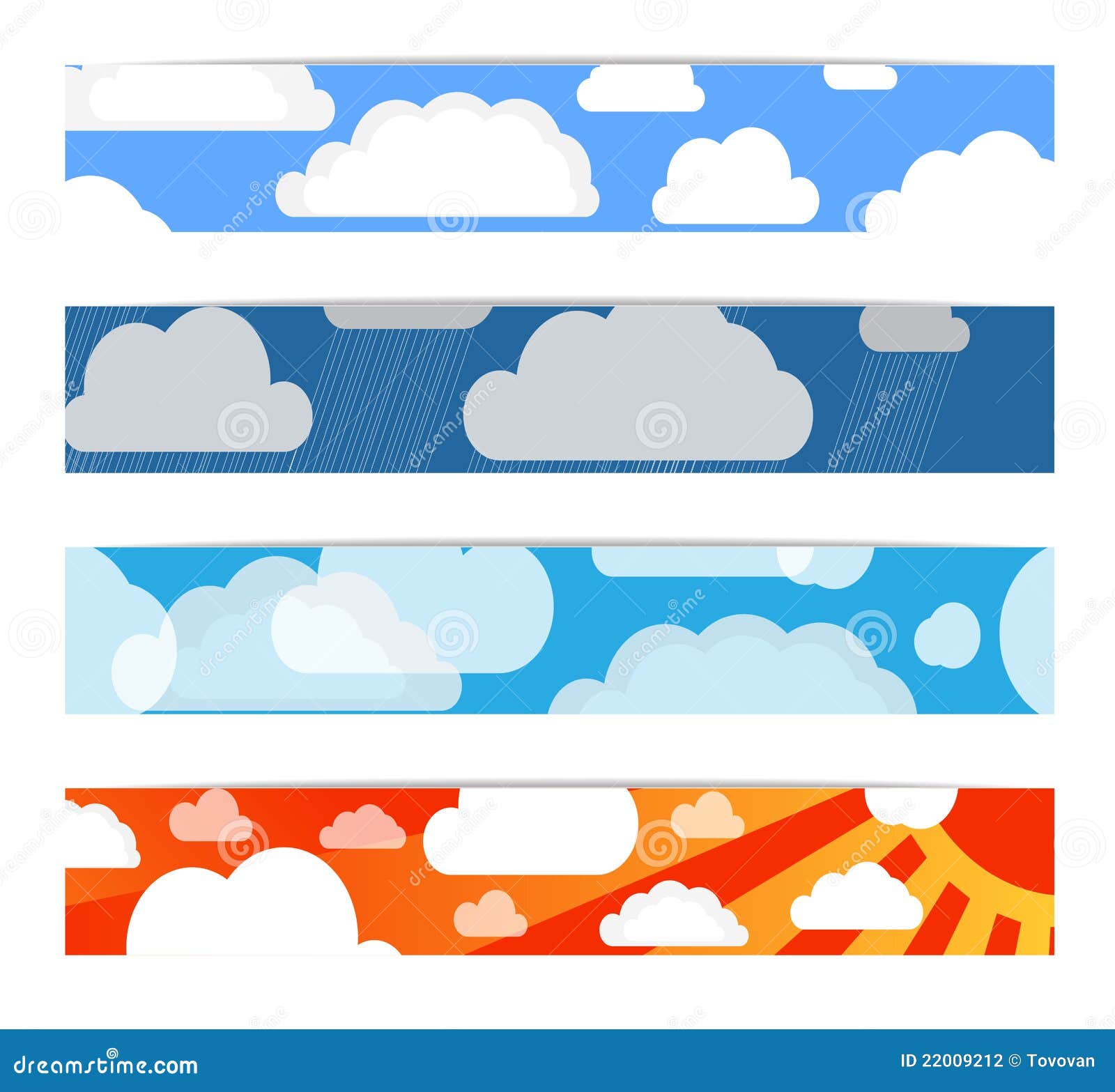 Different Colorful Weather Headers Stock Vector - Illustration of blank ...