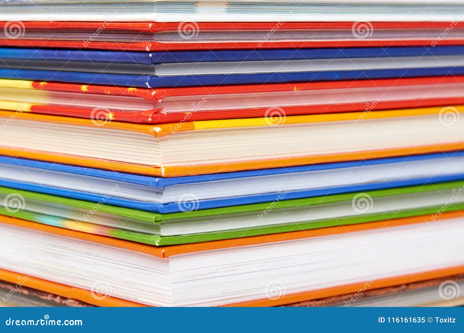 Different Colorfull Books in Stack Background Image Stock Image - Image ...