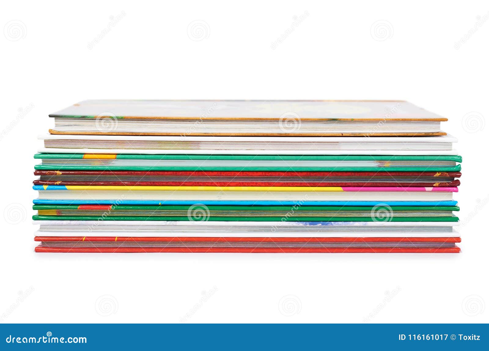 Different Colorfull Books in Stack Isolated on White Background Stock ...