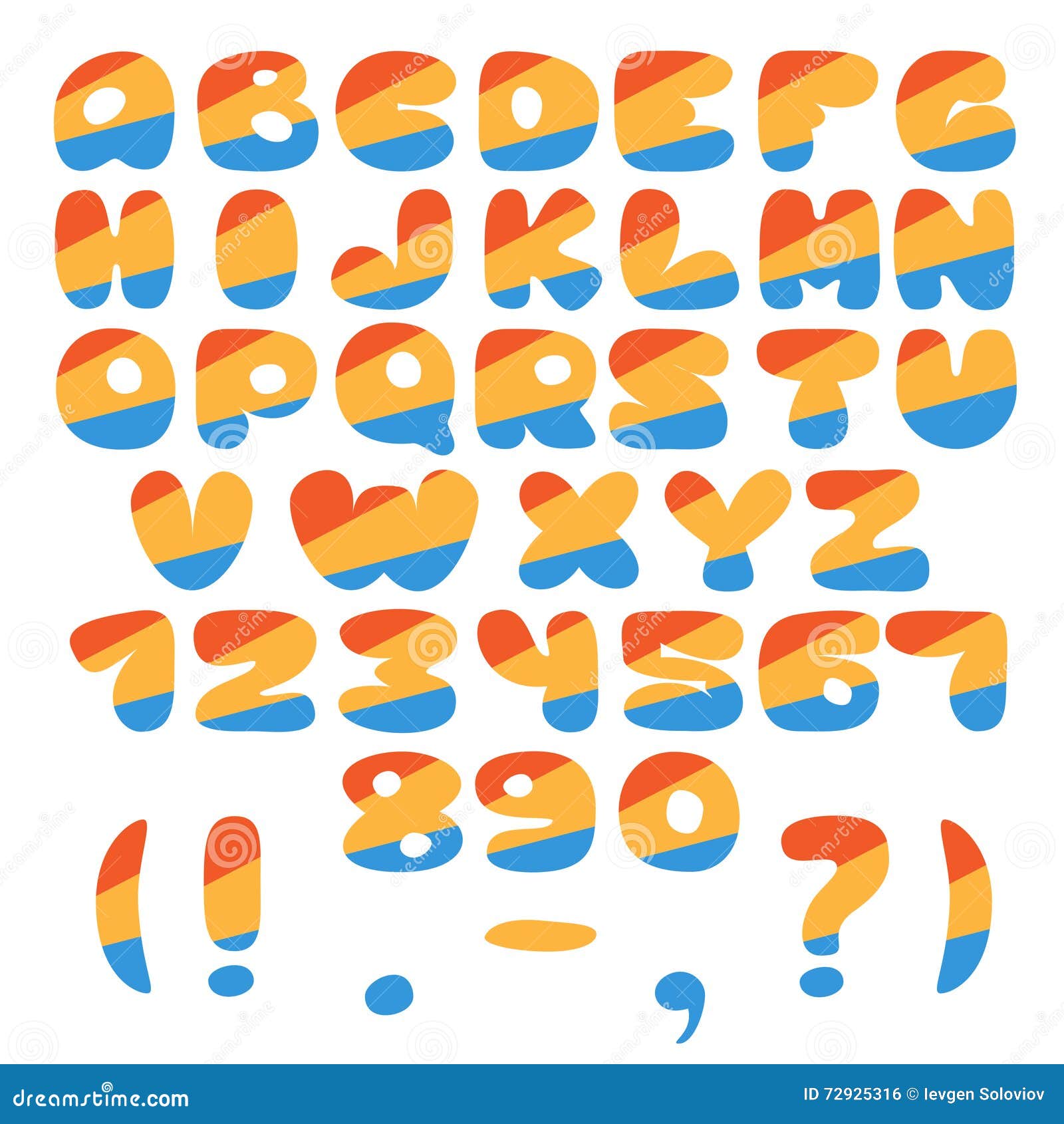 Different colors Alphabet stock vector. Illustration of alphabetical ...