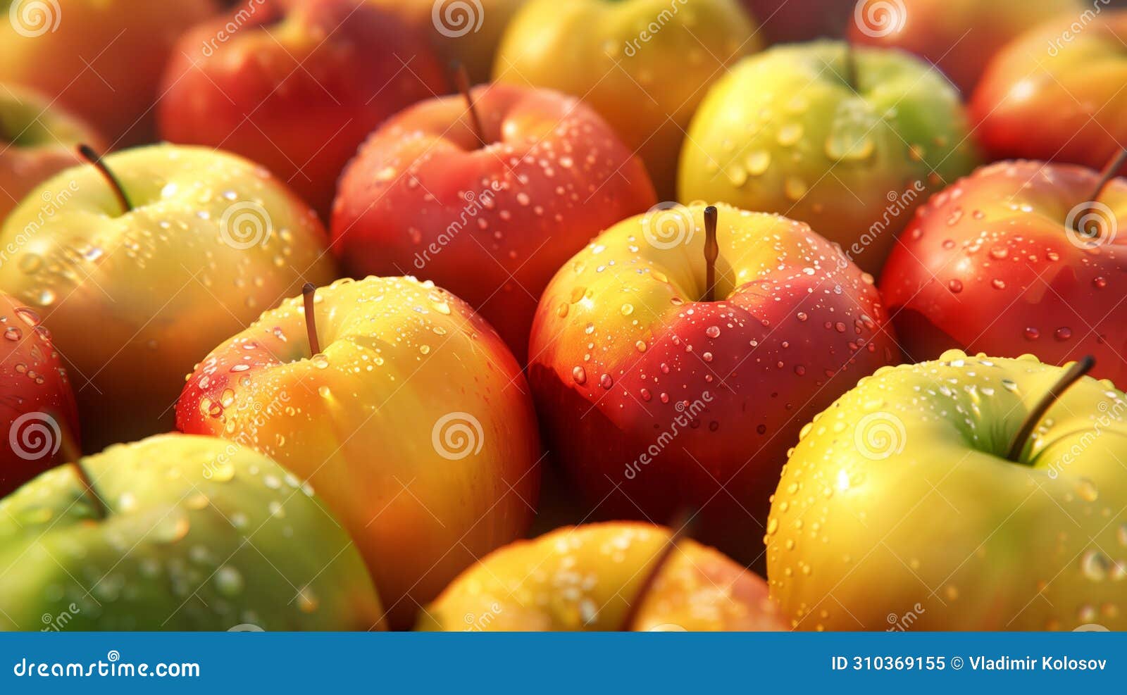Different Colors of Apples, Clustered Together, Bathe in the Sunny ...