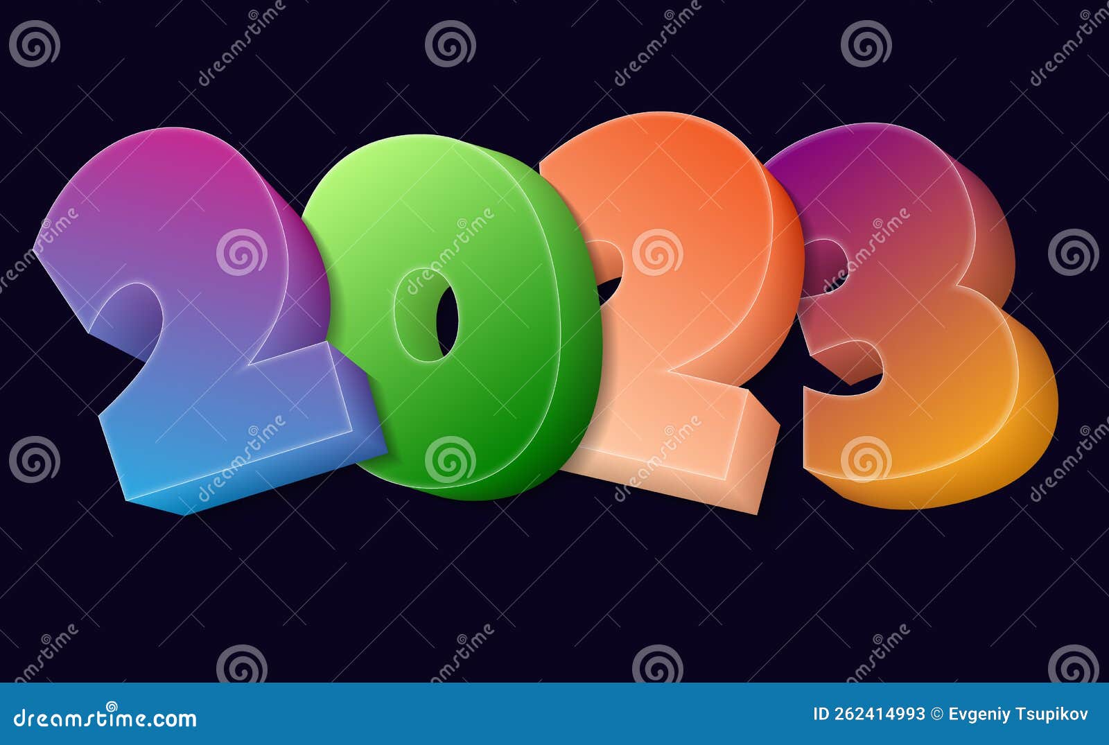 2023 in different colors. stock vector. Illustration of invitation ...