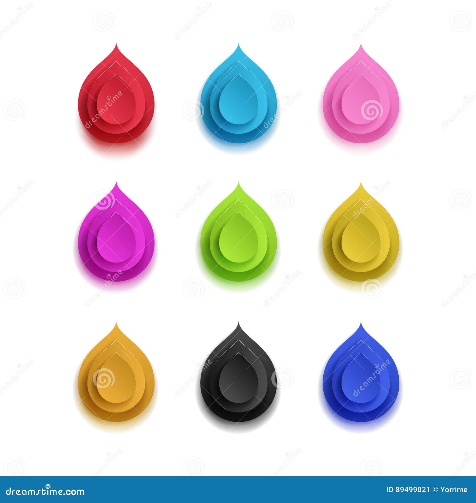 Different colors drops. stock vector. Illustration of droplet - 89499021