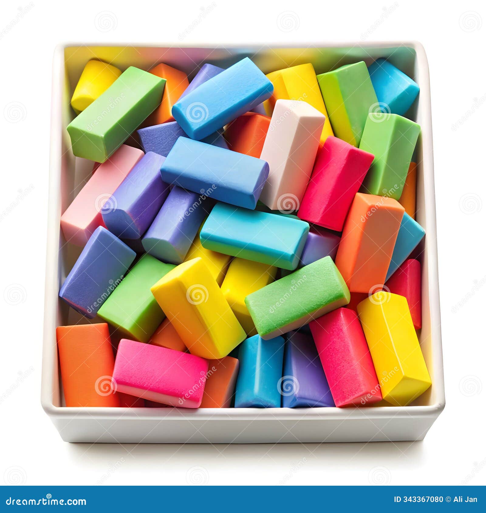 Different Colors of Erasers in Box Stock Illustration - Illustration of ...
