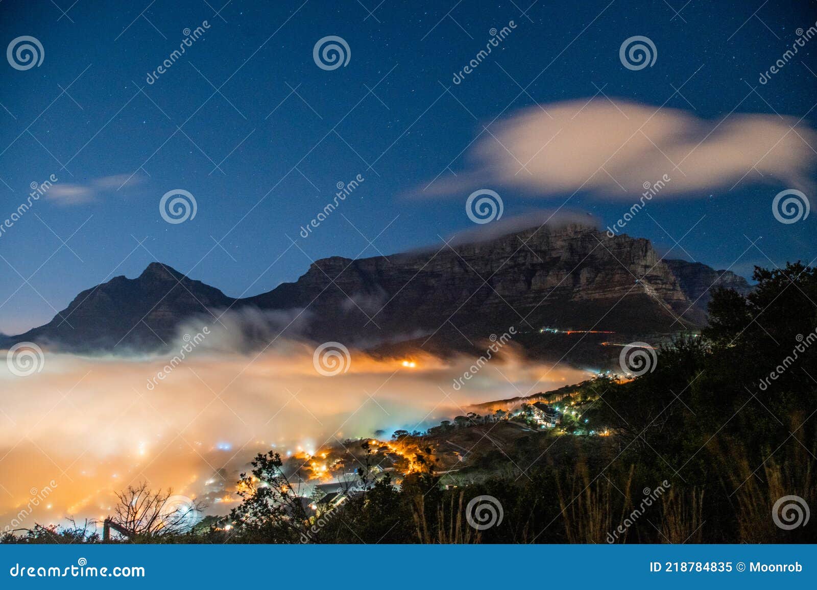 Different Colors of Fluffy Fog at Table Mountain Stock Image - Image of ...