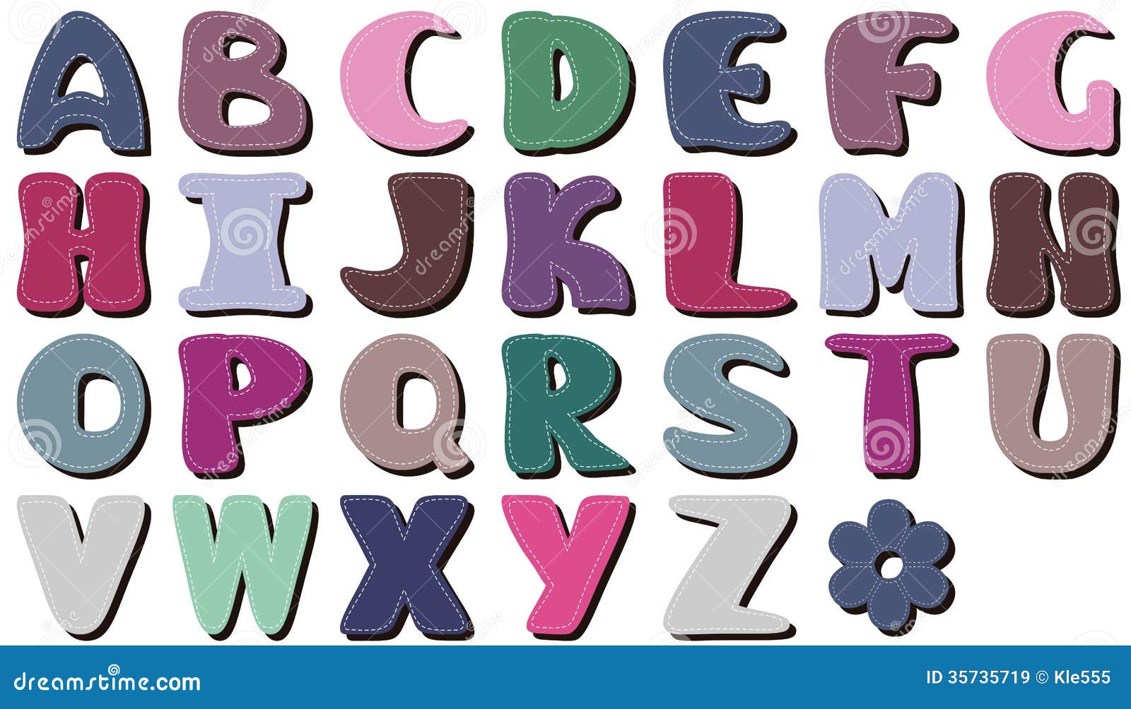 Different Colors Letters Scrapbook Stock Illustration - Illustration of ...