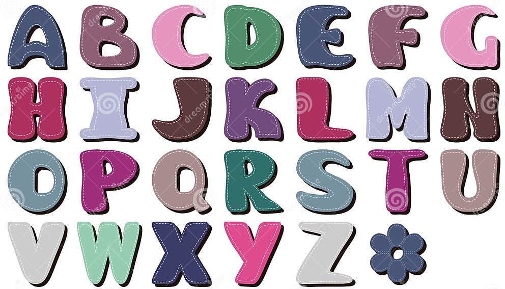 Different Colors Letters Scrapbook Stock Illustration - Illustration of ...