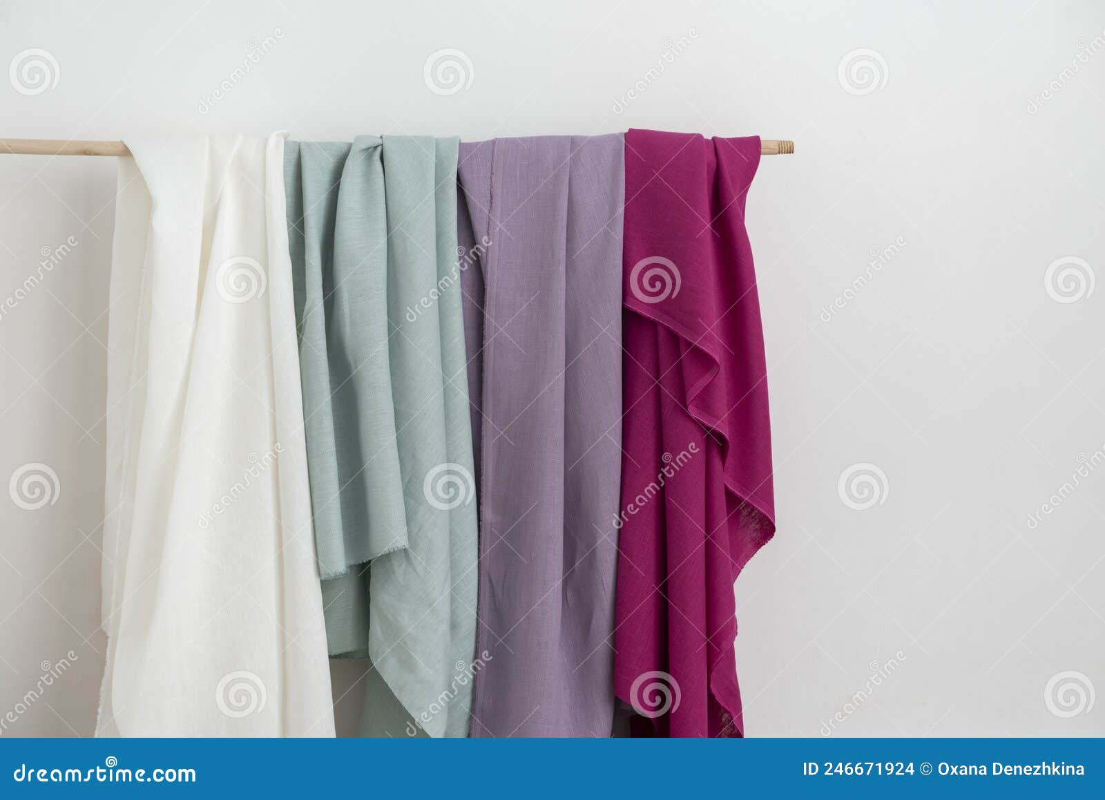 Different Colors Linen Fabric Stock Photo - Image of decorative, banner ...