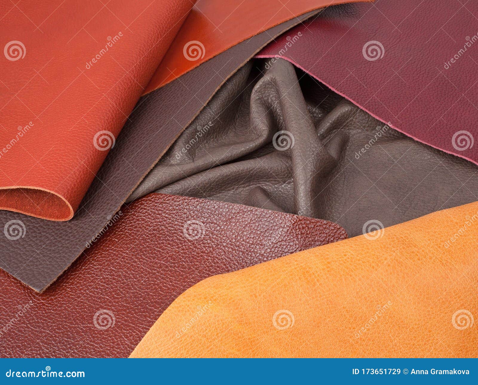 Natural Leather Textures Samples Stock Image - Image of colored ...