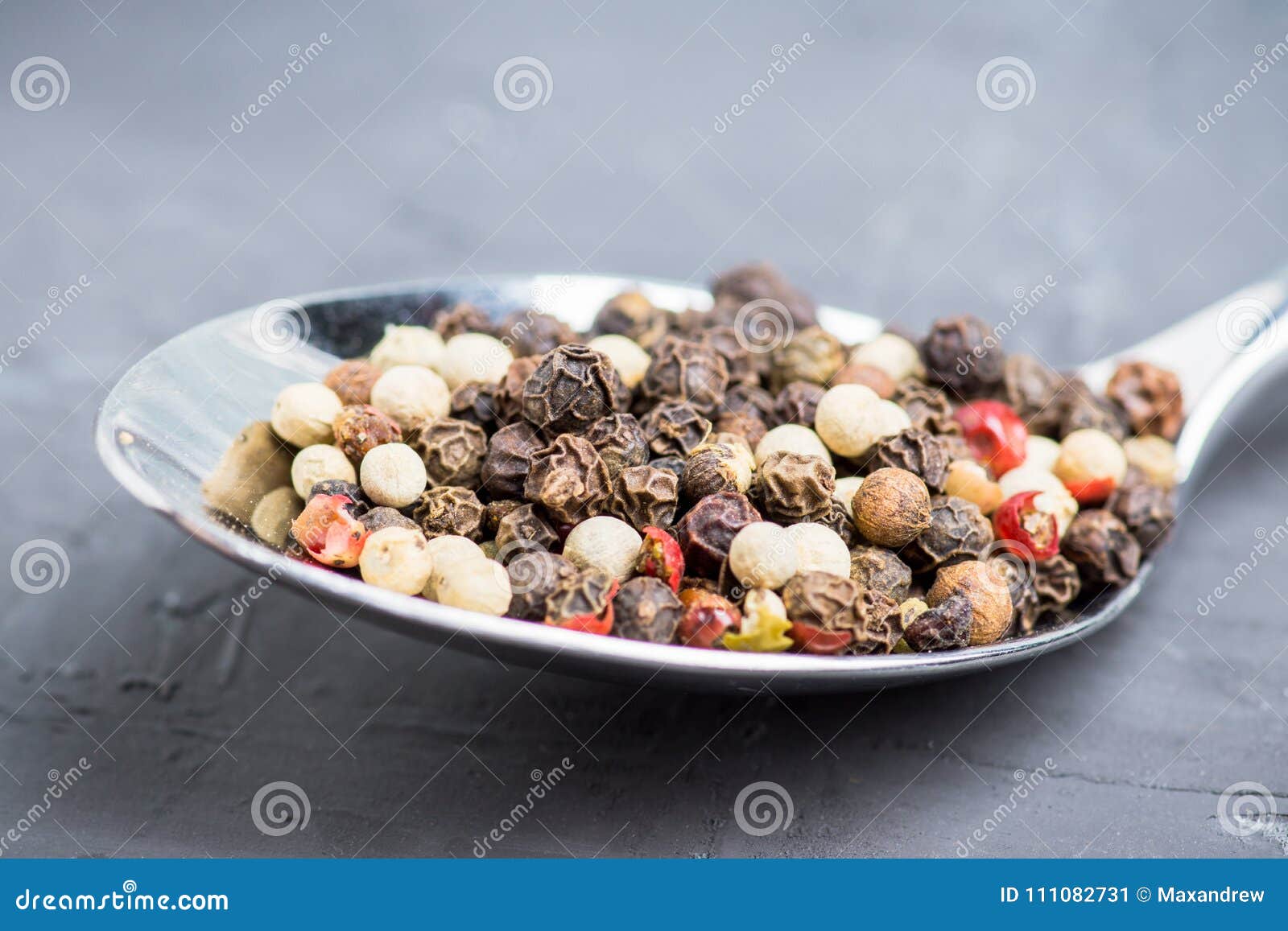 Different Colors Pepper in the Spoon Stock Image - Image of spice ...