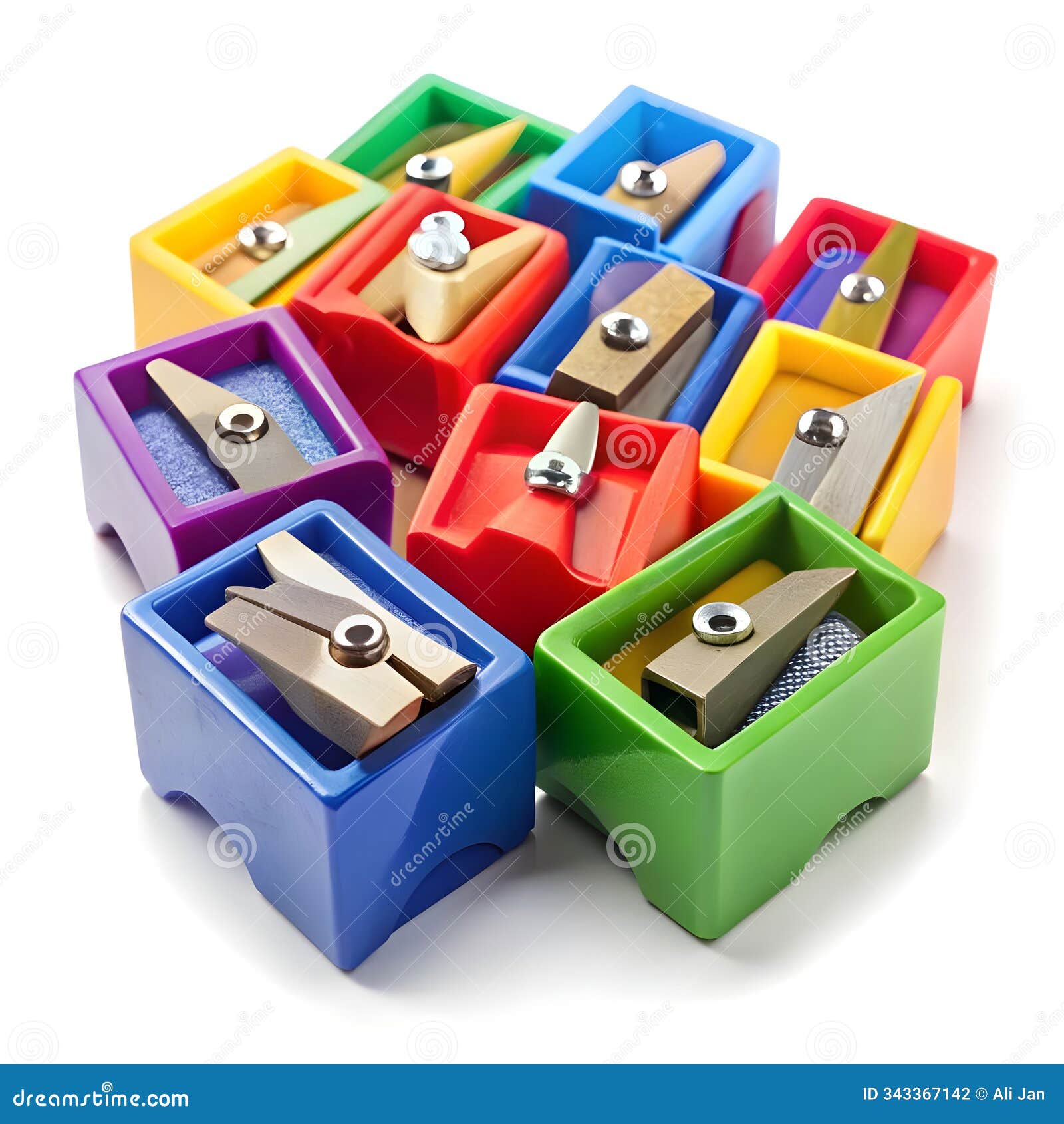 Different Colors of Sharpener in Box Stock Illustration - Illustration ...
