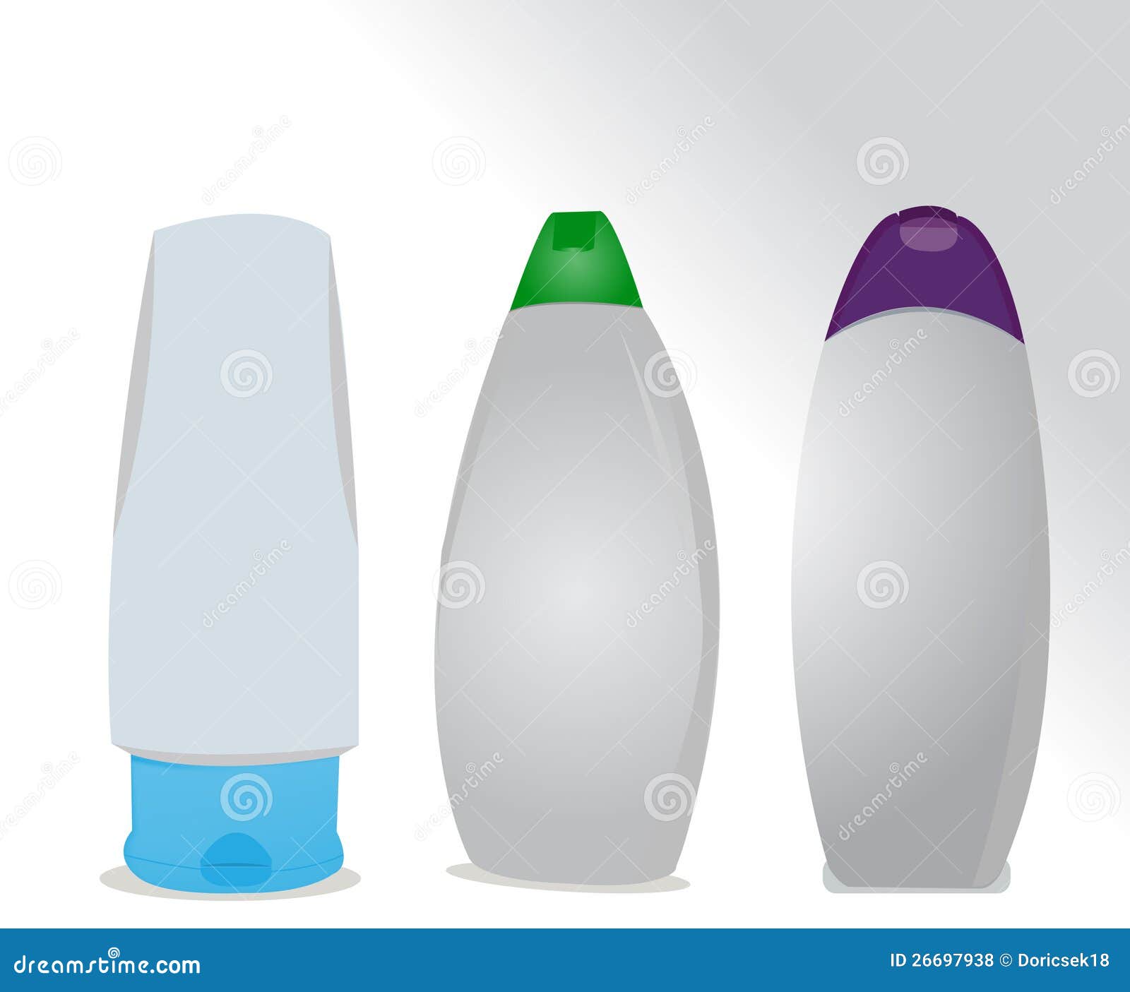 3d Shower Bottle Icons. Simple Group On Pastel Yellow Background Stock ...