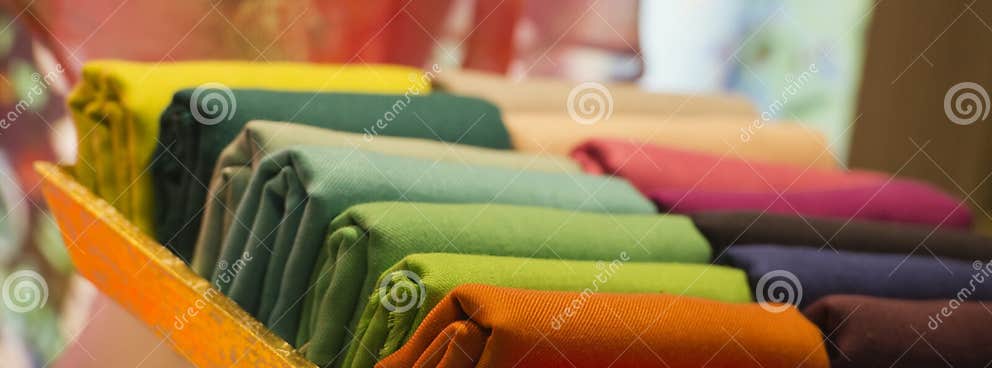 Different Colors Silk Fabric Stock Photo - Image of swatches, industry ...