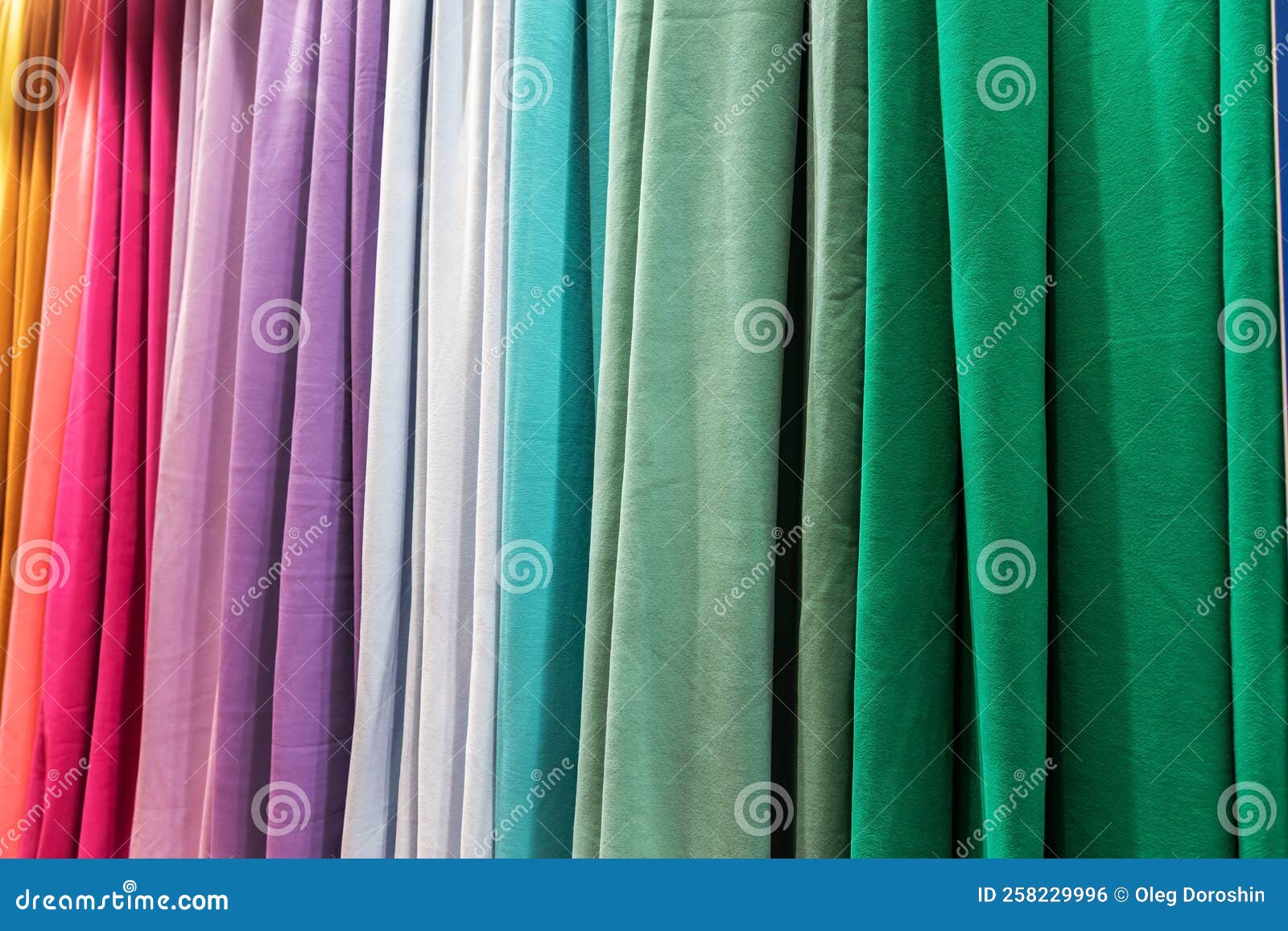 Different Colors of Textile Fabrics in an Atelier or a Fabric Store ...