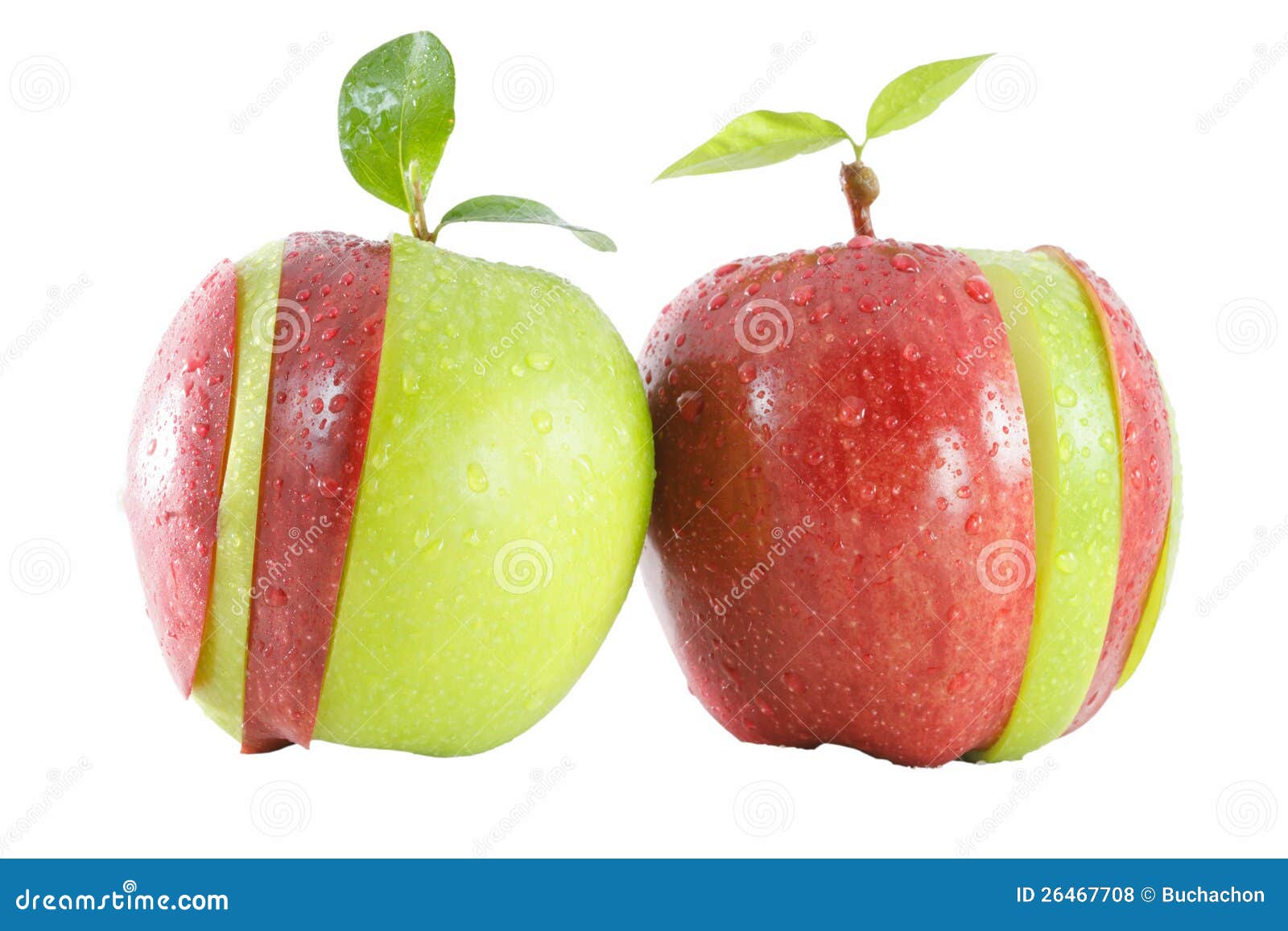 Different Colors of Two Sliced Apples Stock Photo - Image of puzzle ...