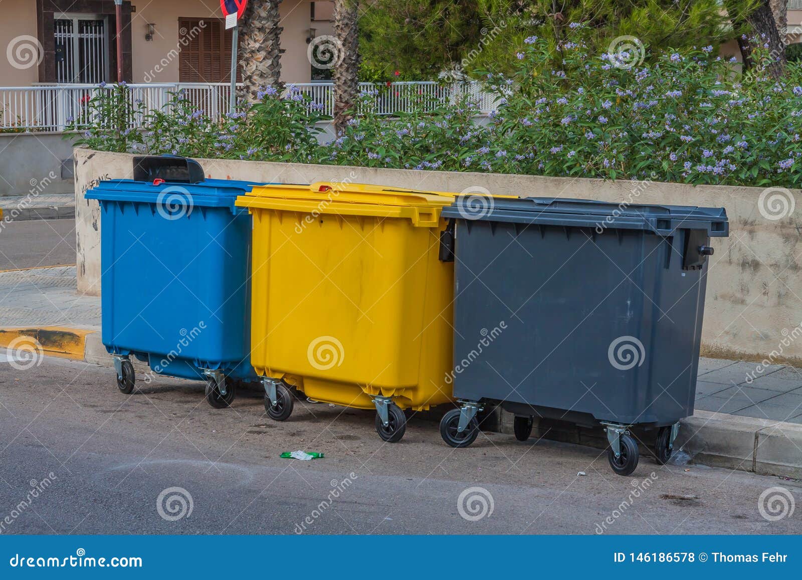 Different colour bins stock photo. Image of nature, conservation ...