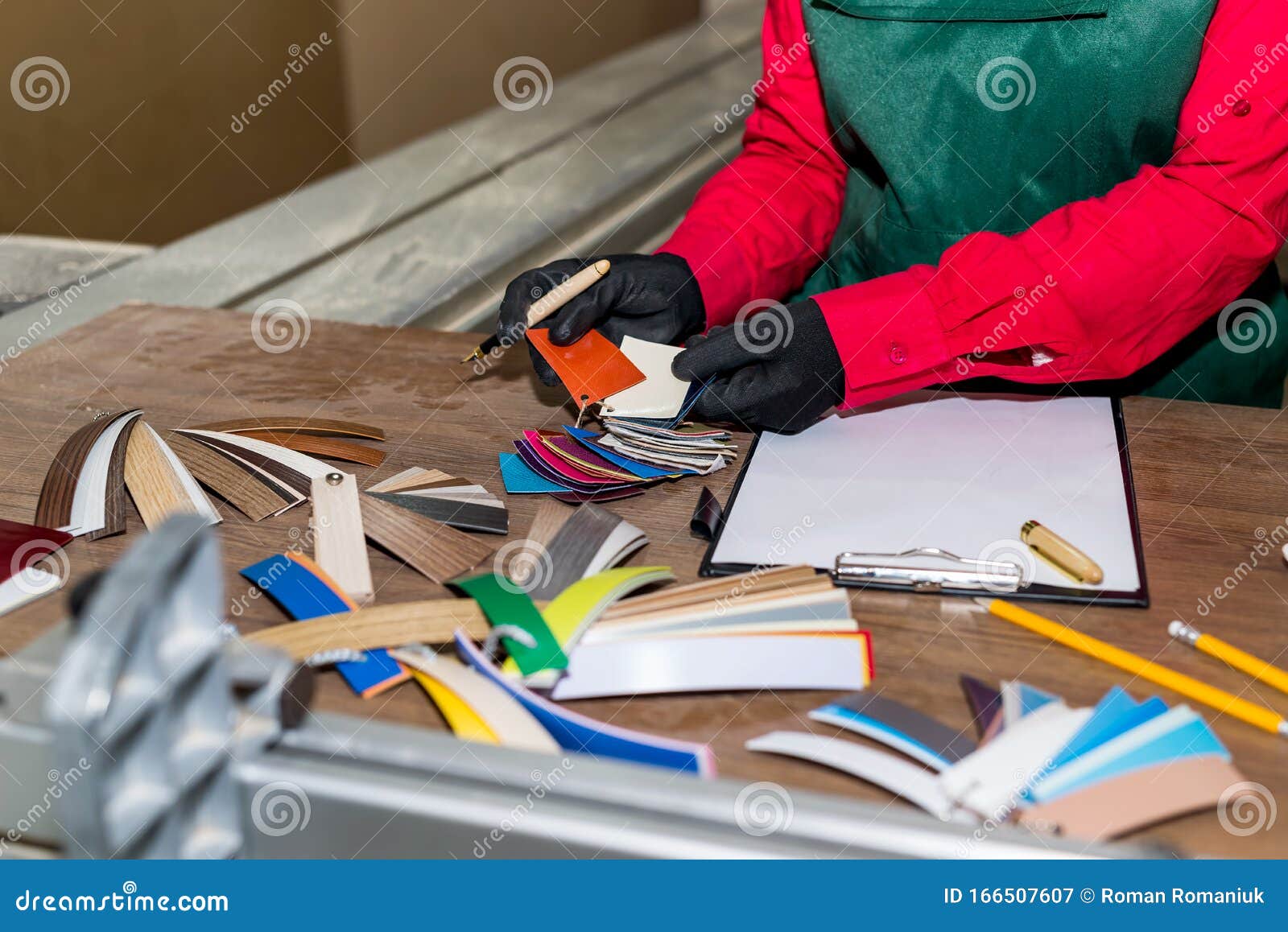 Different Colour Samplers in Carpentry, Workingplace, Woodworker Stock ...