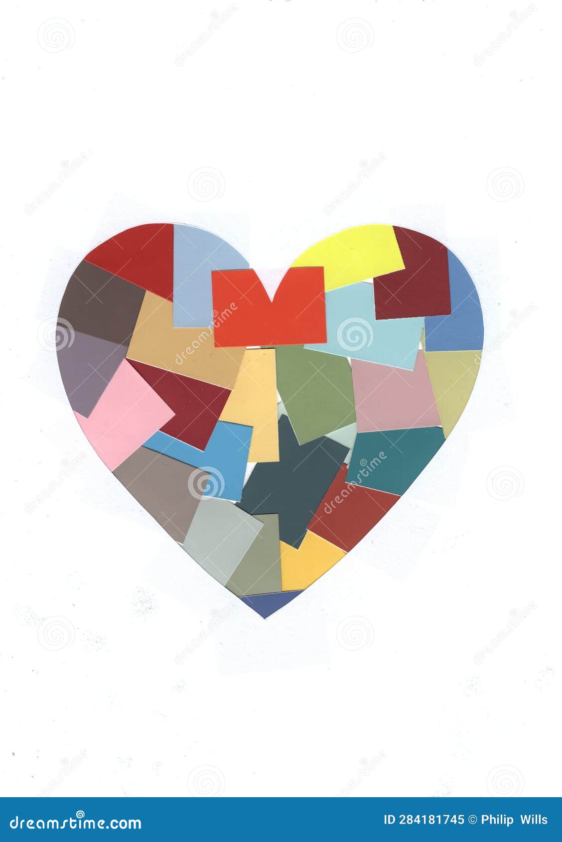 Different Colour Swatches in the Shape of a Heart. Stock Illustration ...