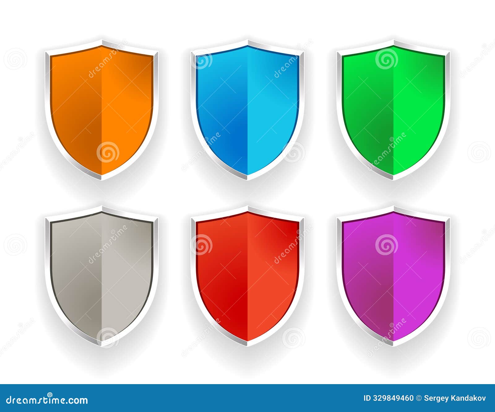 Different Colour Vector Shield Badges Stock Illustration - Illustration ...