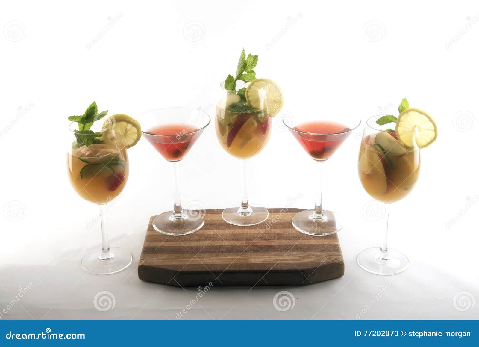 Different Coloured Cocktails and Drinks. Stock Photo - Image of mint ...